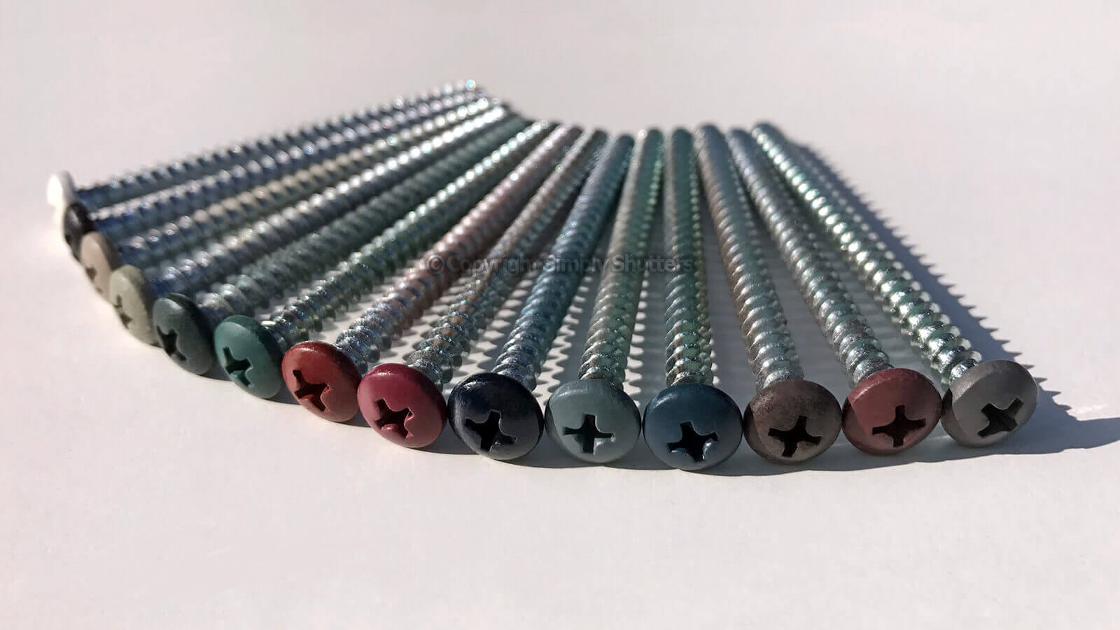 Bag of 12 colour keyed screws | Simply Shutters