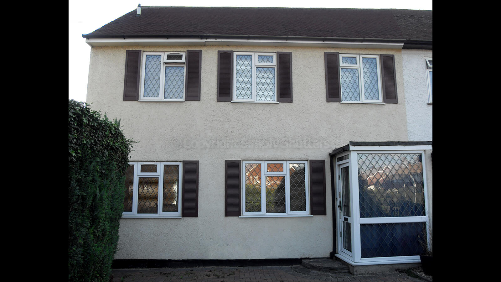 Custom Traditional Louvre Decorative Exterior Window Shutters | Simply ...